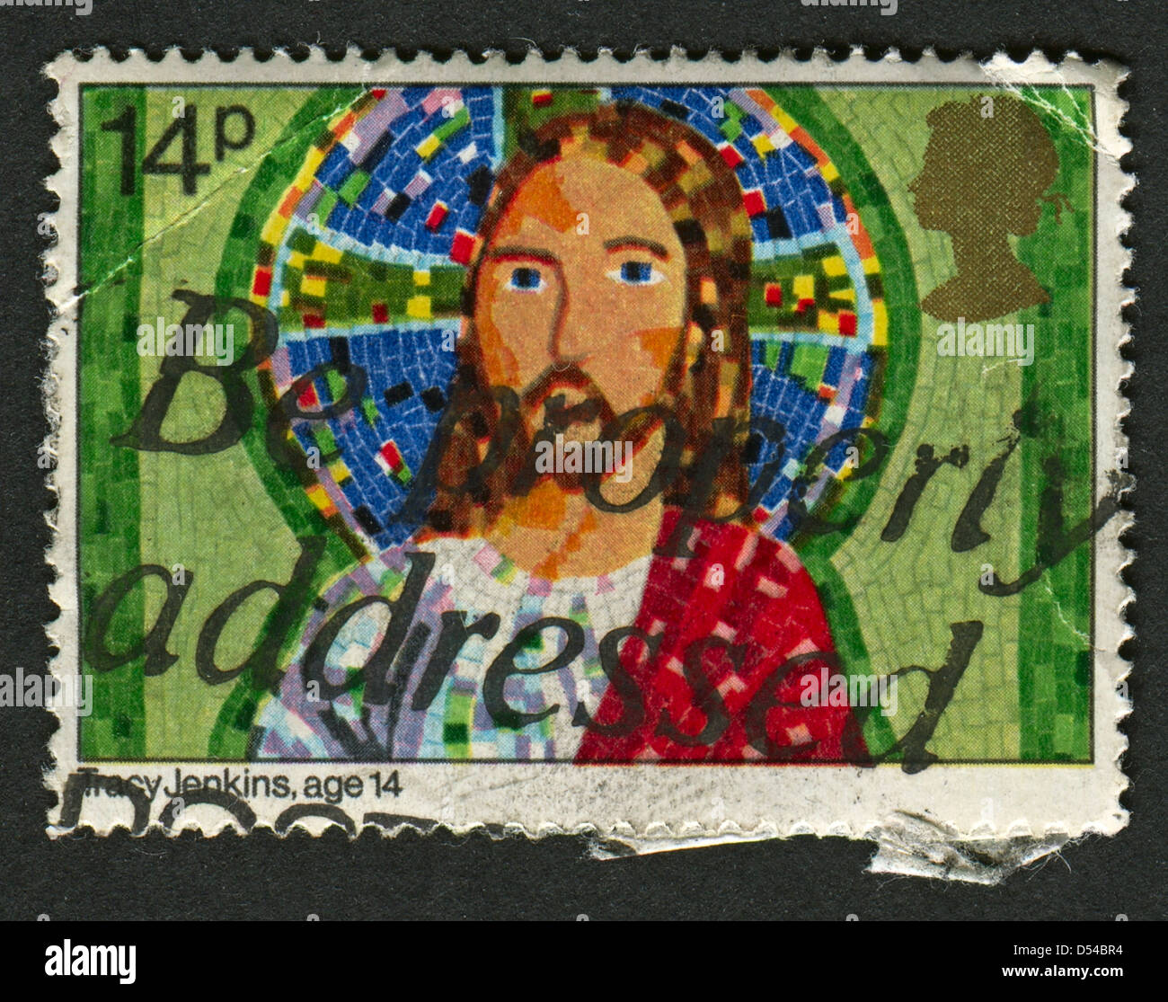 UK - CIRCA 1981: A stamp printed in UK shows image of the Jesus, also ...