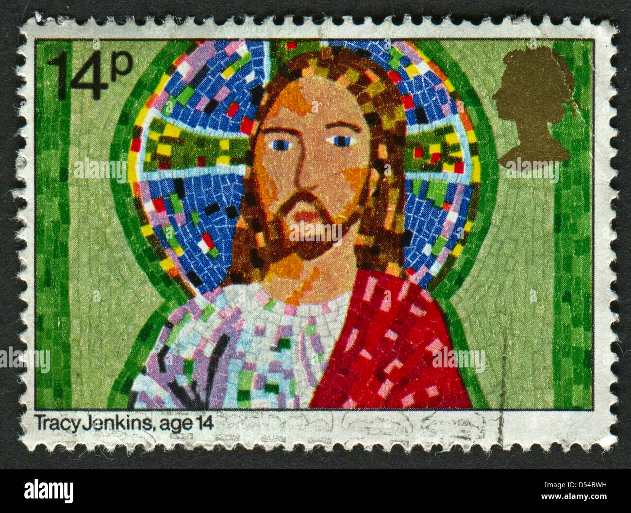 UK - CIRCA 1981: A stamp printed in UK shows image of the Jesus, also ...
