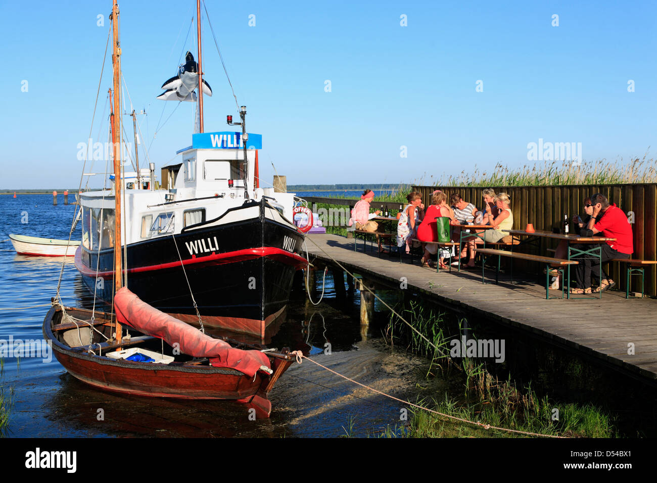 Hiddensee Island, Kloster harbor, oldtimer ship WILL, Mecklenburg ...