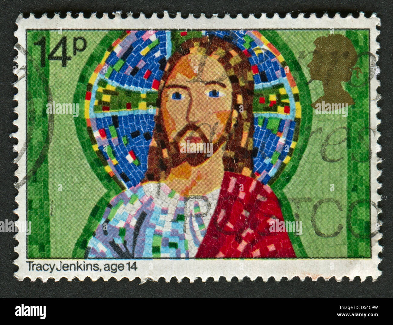 UK - CIRCA 1981: A stamp printed in UK shows image of the Jesus, also ...