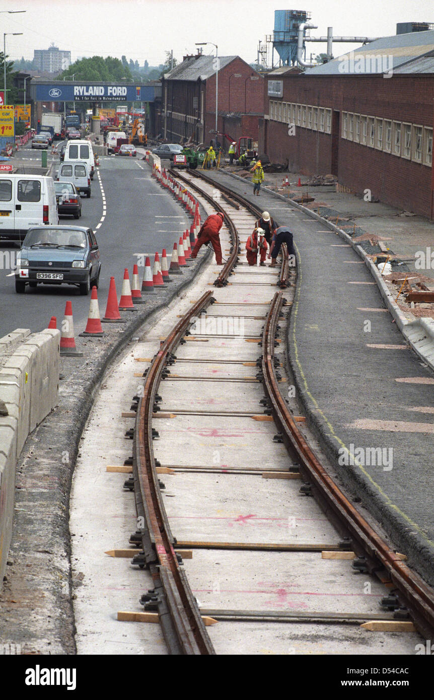 Track laying for the Birmingham Metro in Bilston Road, Wolverhampton 18 ...