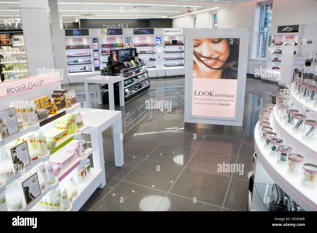 Cosmetics on display at a Walgreens Flagship store in downtown ...