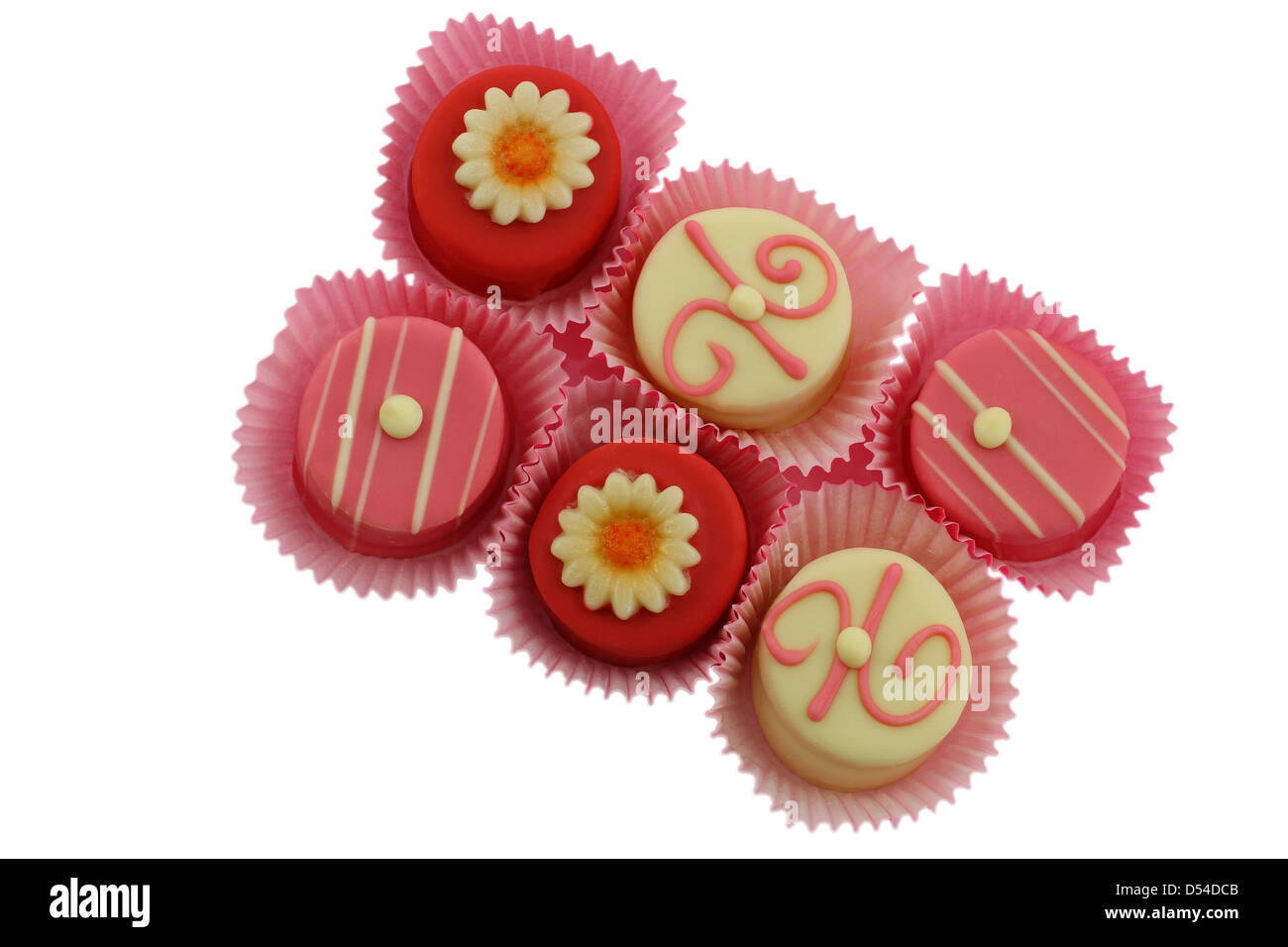 Selection of marzipan petit fours isolated on white Stock Photo - Alamy