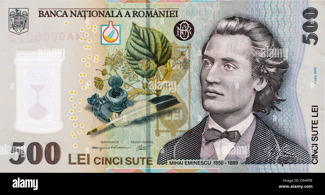 Portrait of romanian poet, novelist and journalist Mihai Eminescu on ...