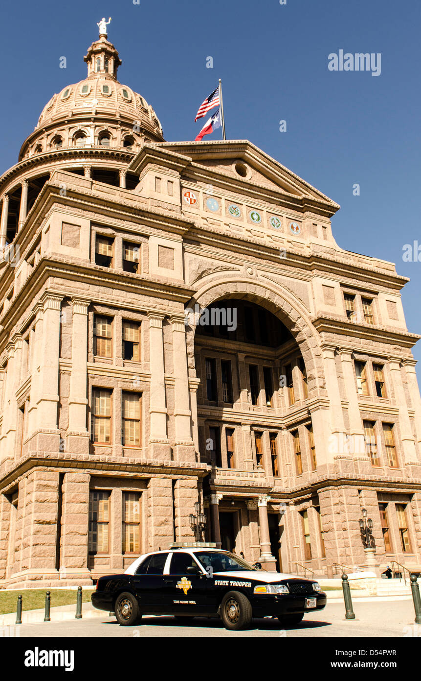 Capitol building and Police car Austin Texas US Stock Photo - Alamy