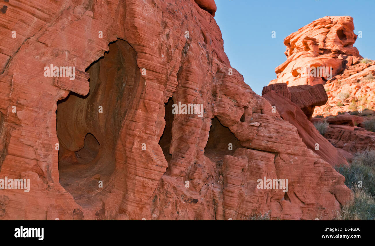 Strange geologic formations dot the landscape in the Valley of fire ...