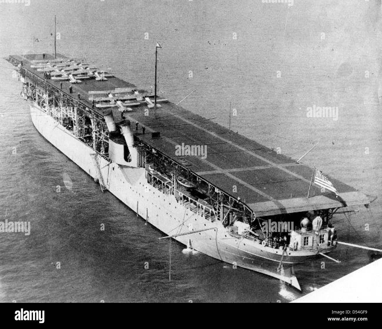 The USS Langley (CV-1), the first aircraft carrier of the U.S. Navy ...
