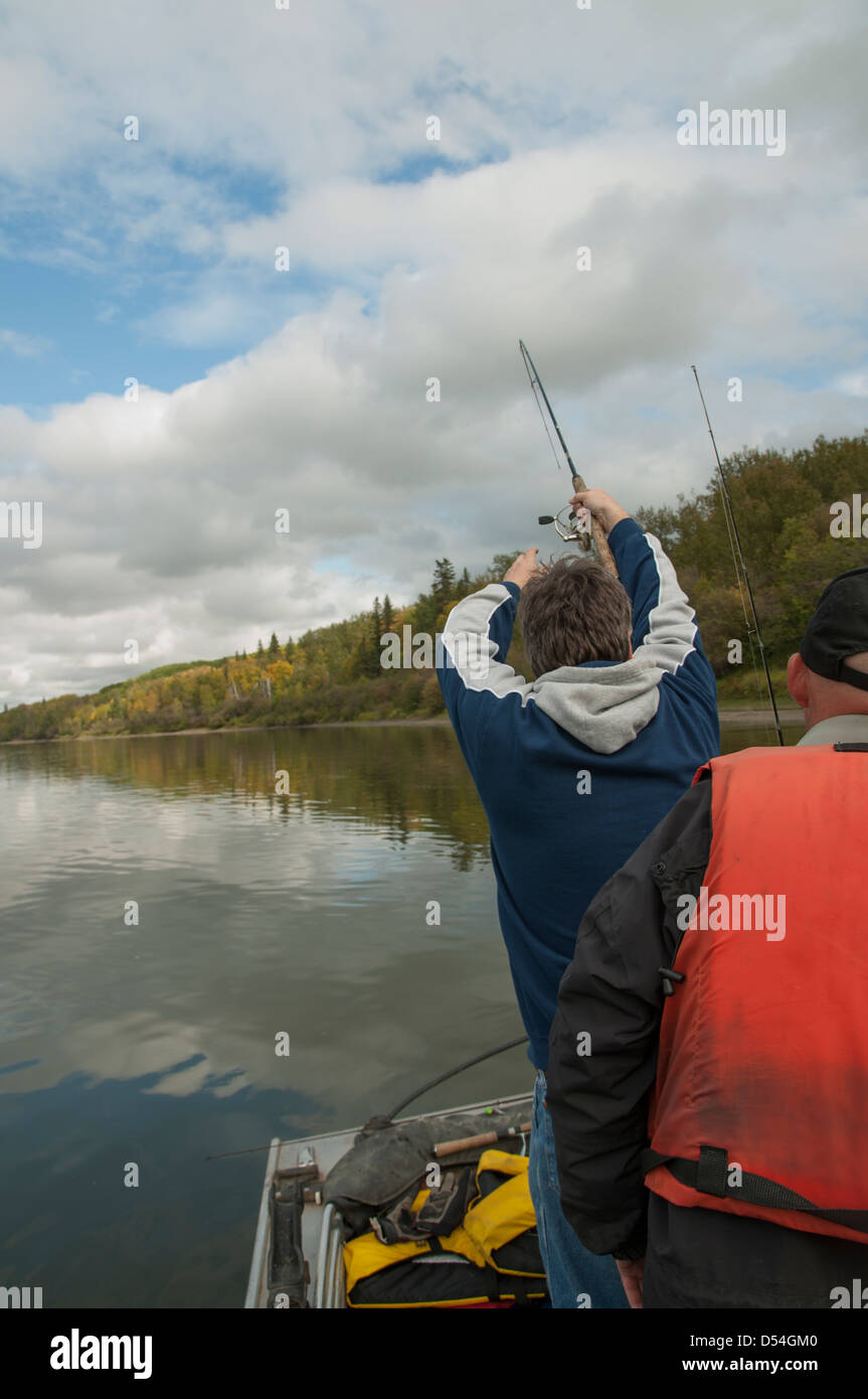 Northern Pike fishing, Athabasca River,Alberta,CA Stock Photo - Alamy