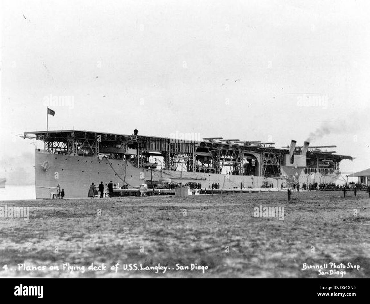 United states navys first aircraft carrier uss langley Black and White ...