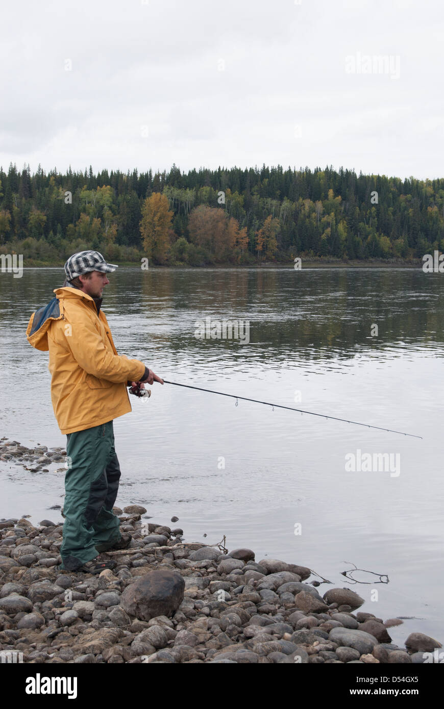 Northern Pike fishing, Athabasca River,Alberta,CA Stock Photo - Alamy