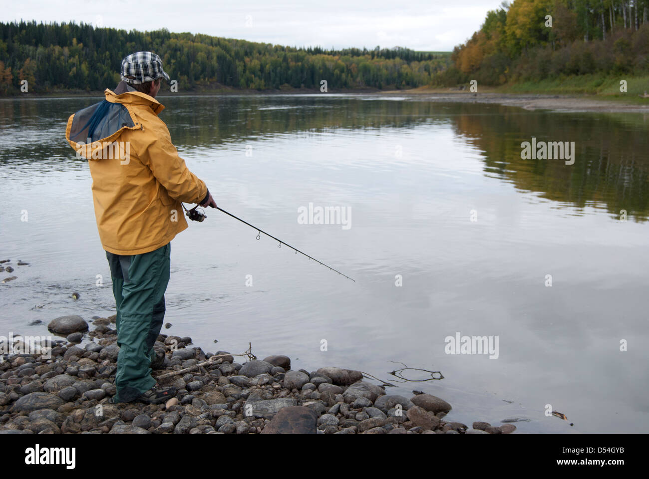 Northern Pike fishing, Athabasca River,Alberta,CA Stock Photo - Alamy