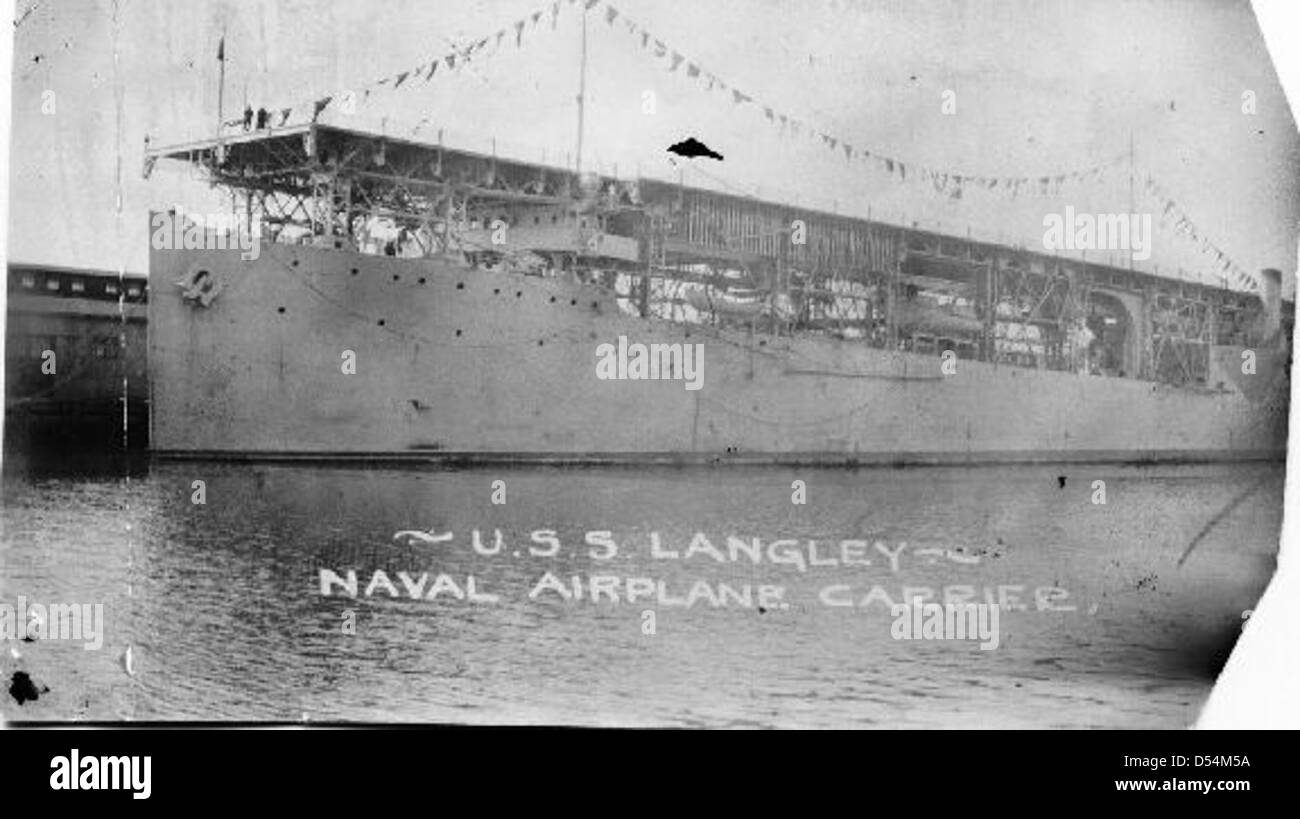 United states navys first aircraft carrier uss langley Black and White ...