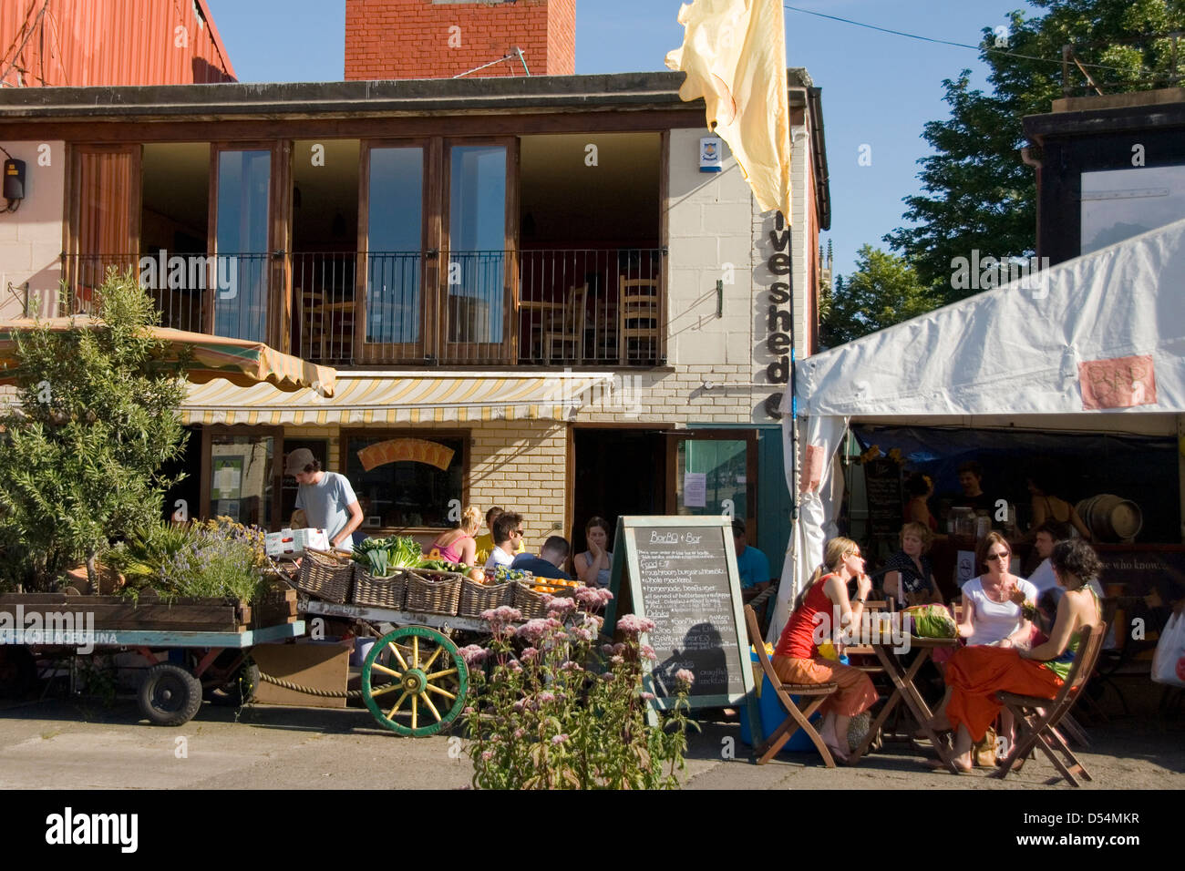 People sitting outside Pub, harbour, Bristol, England, UK Stock Photo ...