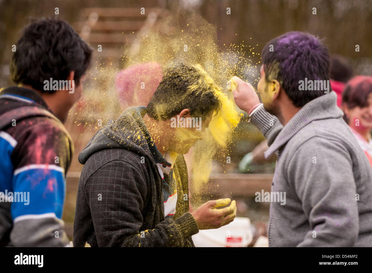 Throwing colors at each other hi-res stock photography and images - Alamy