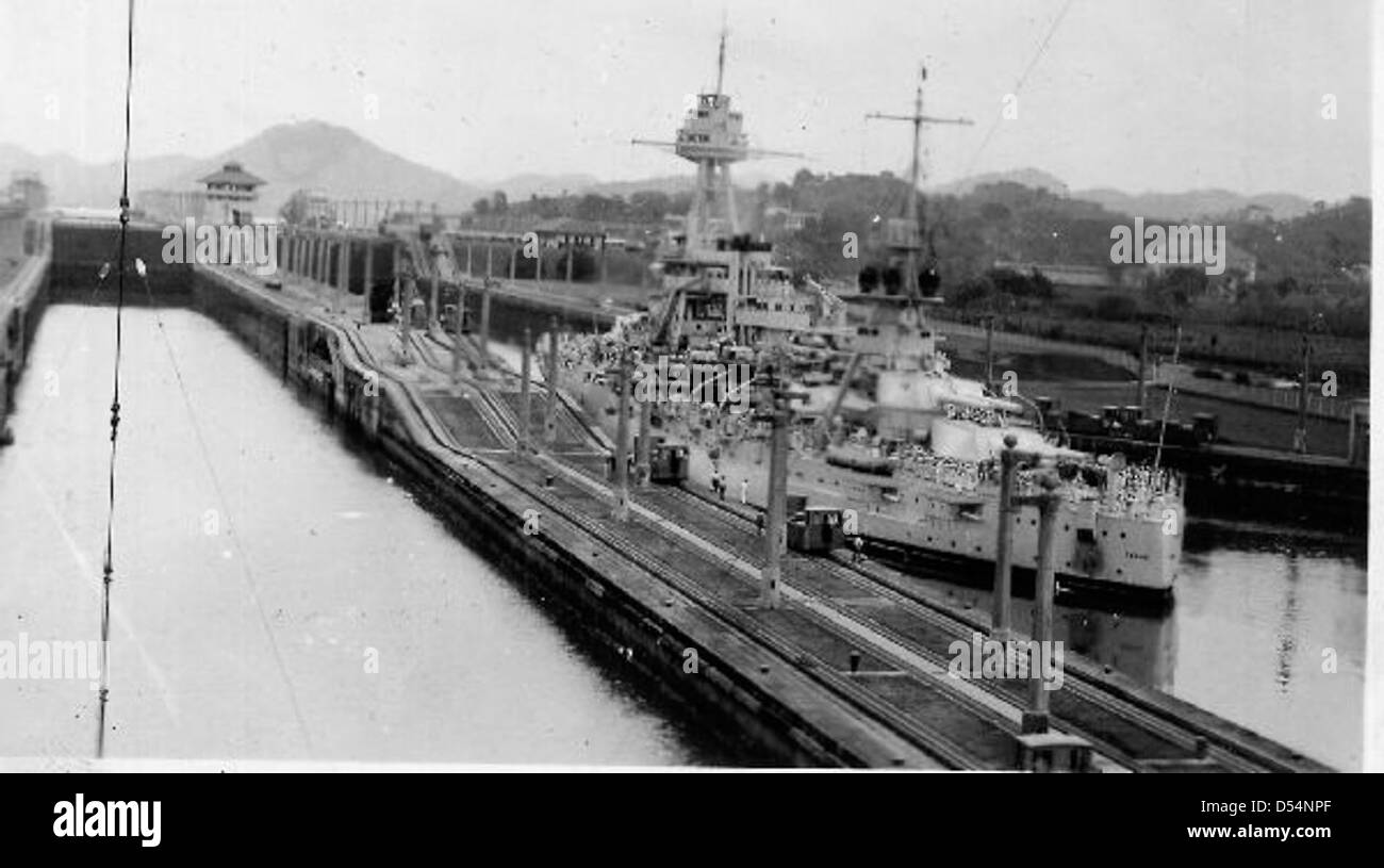 The battleship BB35, also known as the USS Pennsylvania, transited the ...