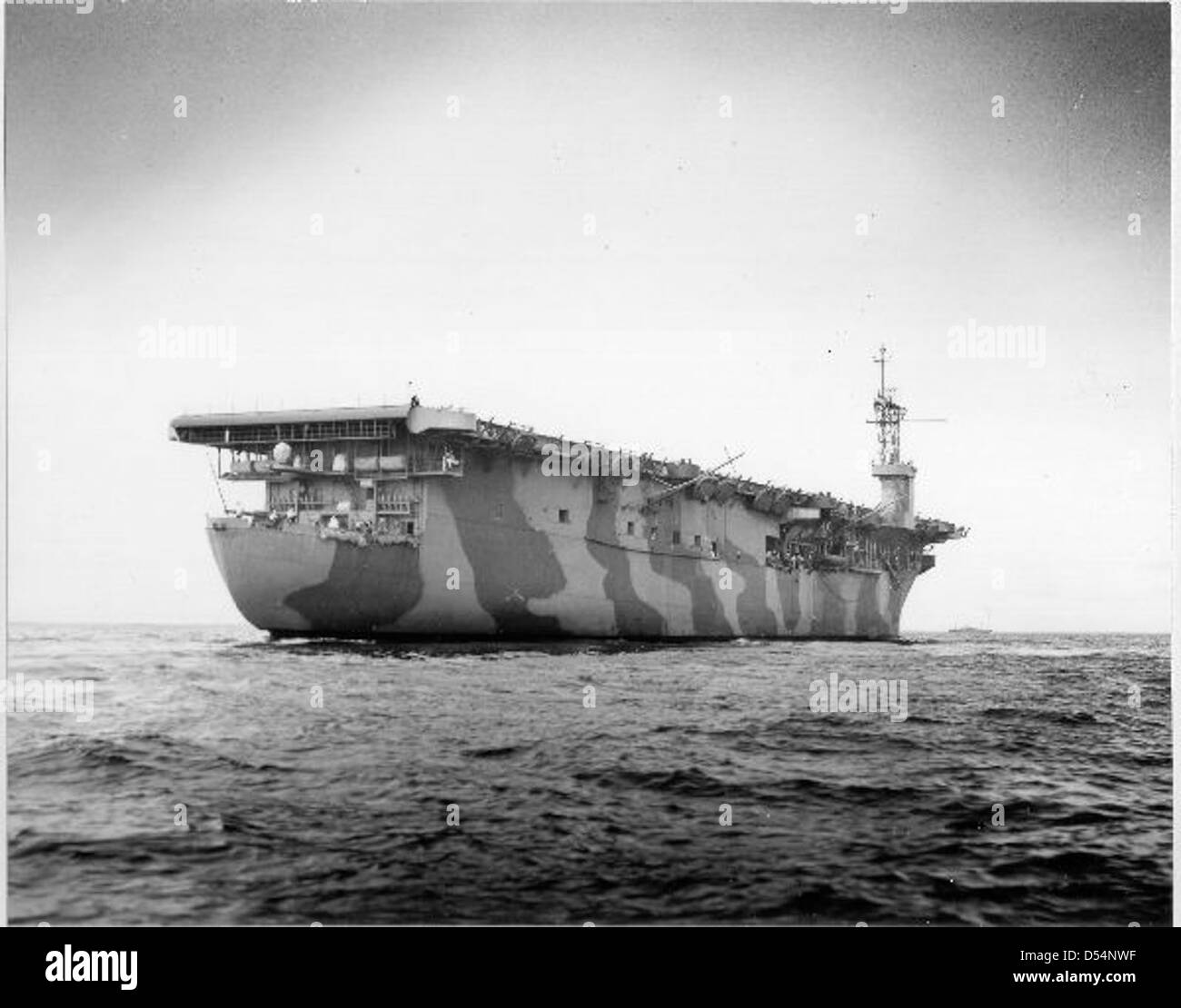 This historic image of the CVE-30 provides a rear view of the USS Long ...