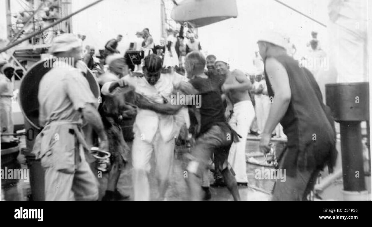 In 1936, an officer aboard the USS Cleveland (CL-10) crossed the line ...