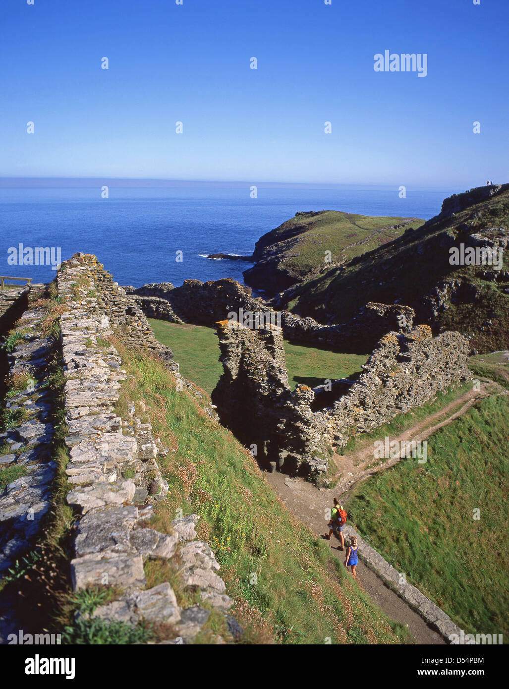 Ruins of Tintagel Castle (legendary birthplace of King Arthur ...