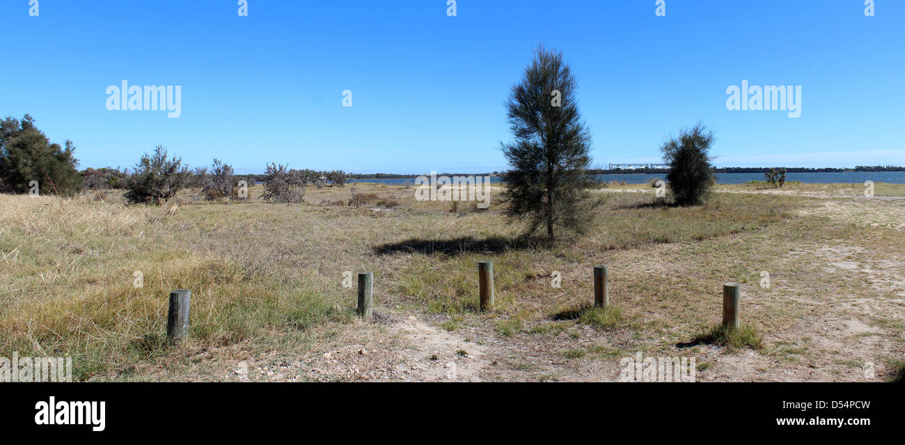 Panoramic view of the landscape by Leschenault Estuary near Australind ...