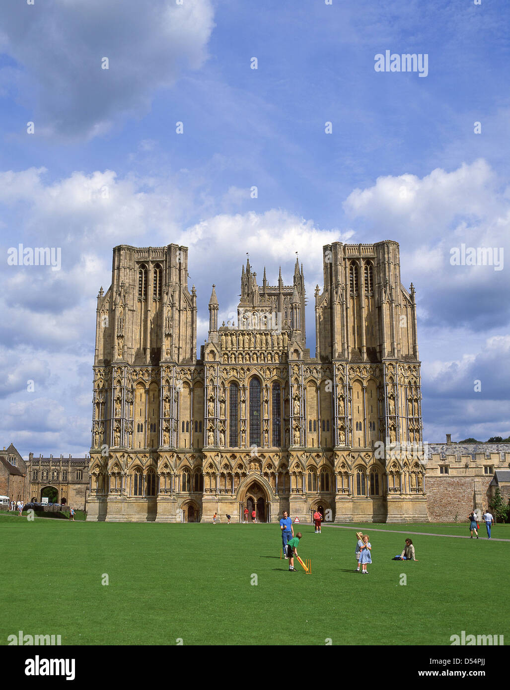 Wells Cathedral West Front from Green, Wells, Somerset, England, United ...