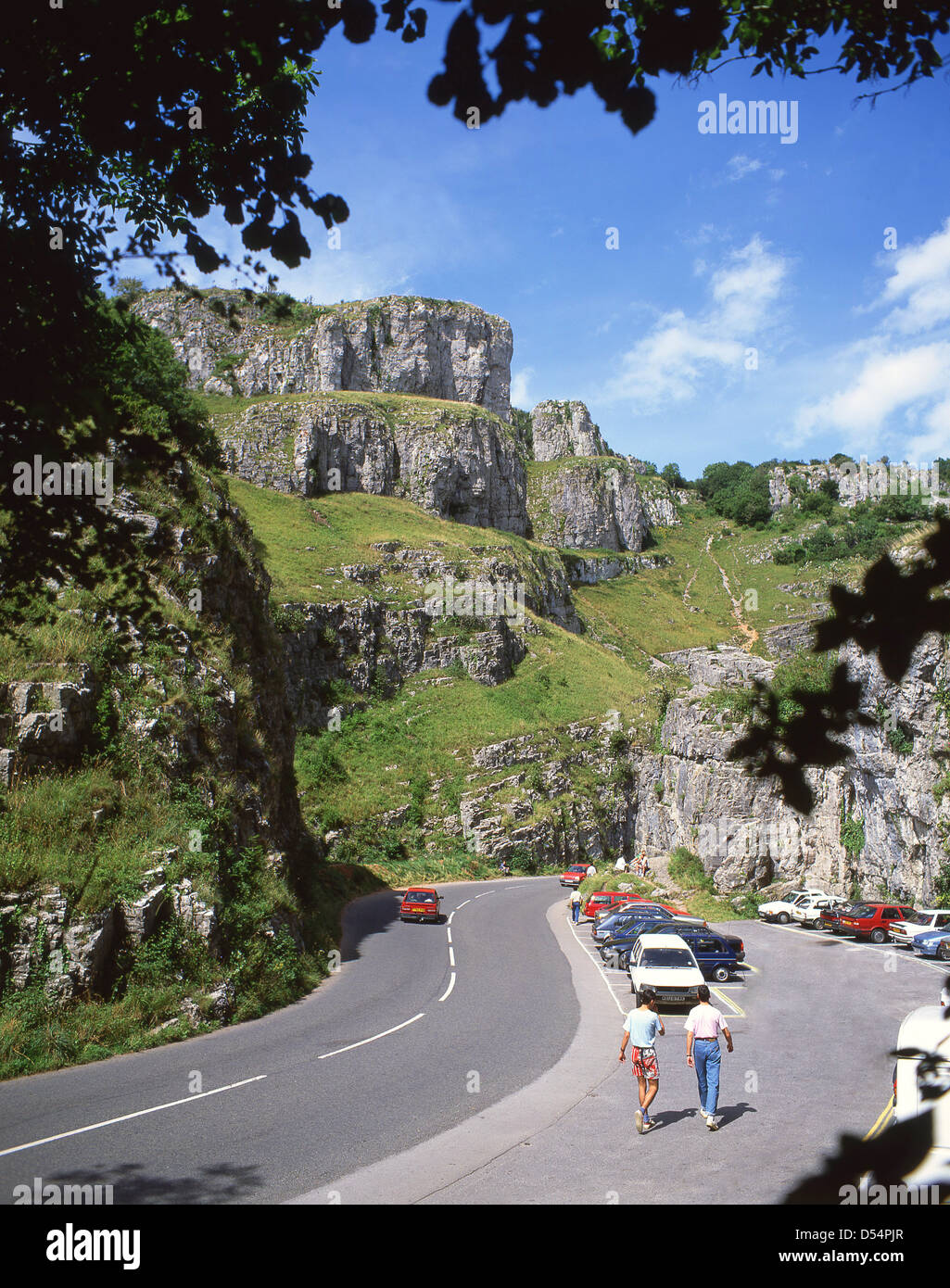 Road through Cheddar Gorge, Mendip Hills, Cheddar, Somerset, England ...