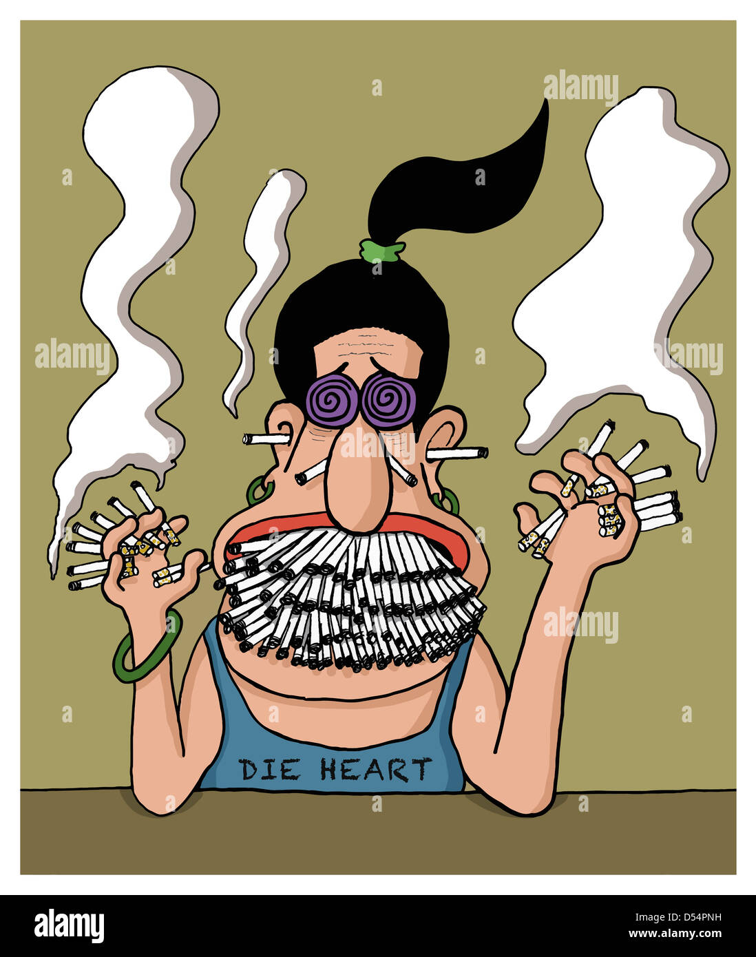 A heavy smoker woman Stock Photo - Alamy