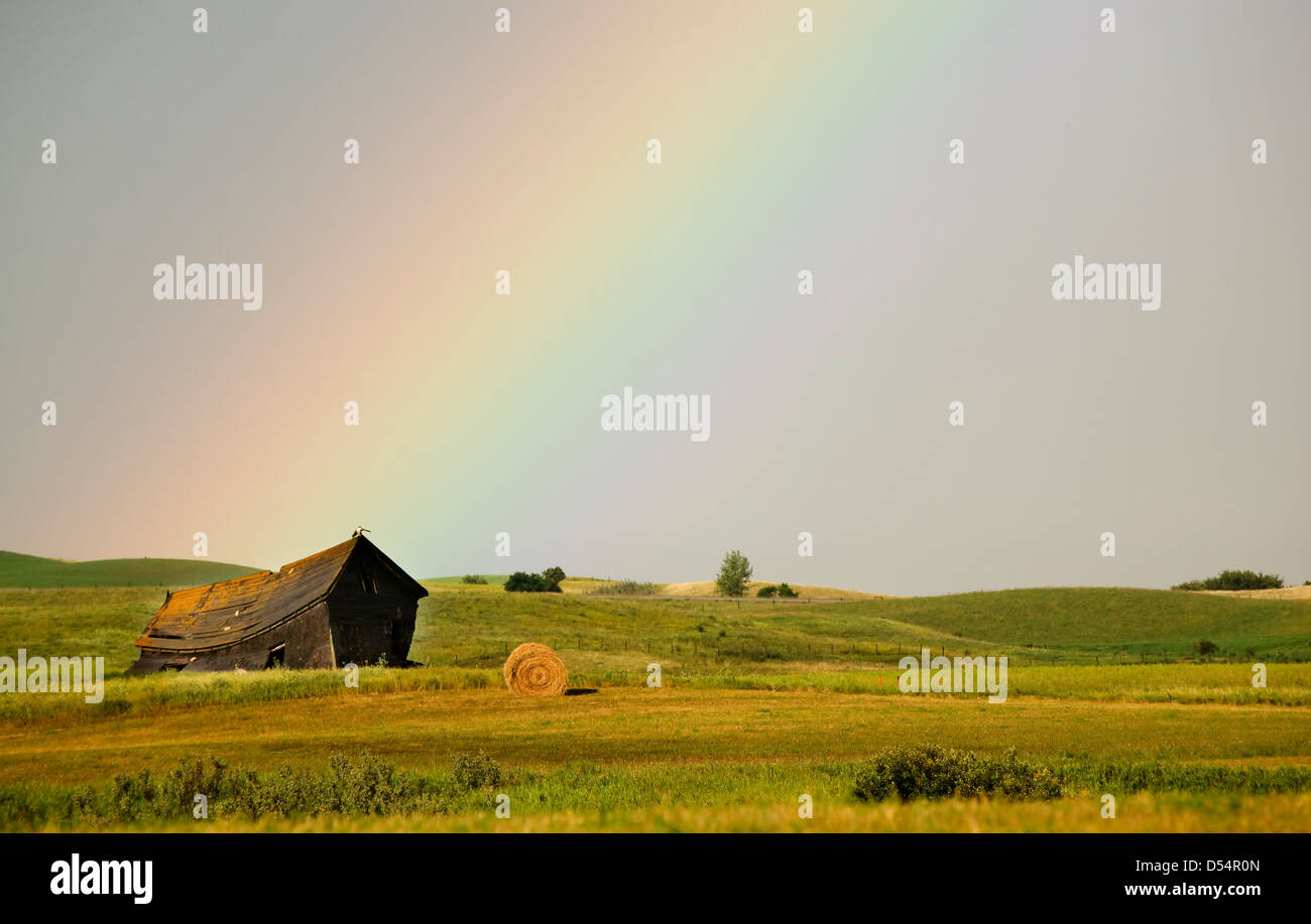 Rural Saskatchewan in summer with crops Canada rainbow Stock Photo - Alamy