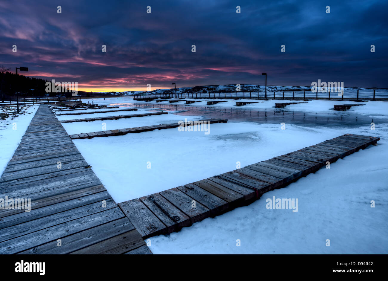 Cypress Hills Alberta lake in winter cold Stock Photo - Alamy
