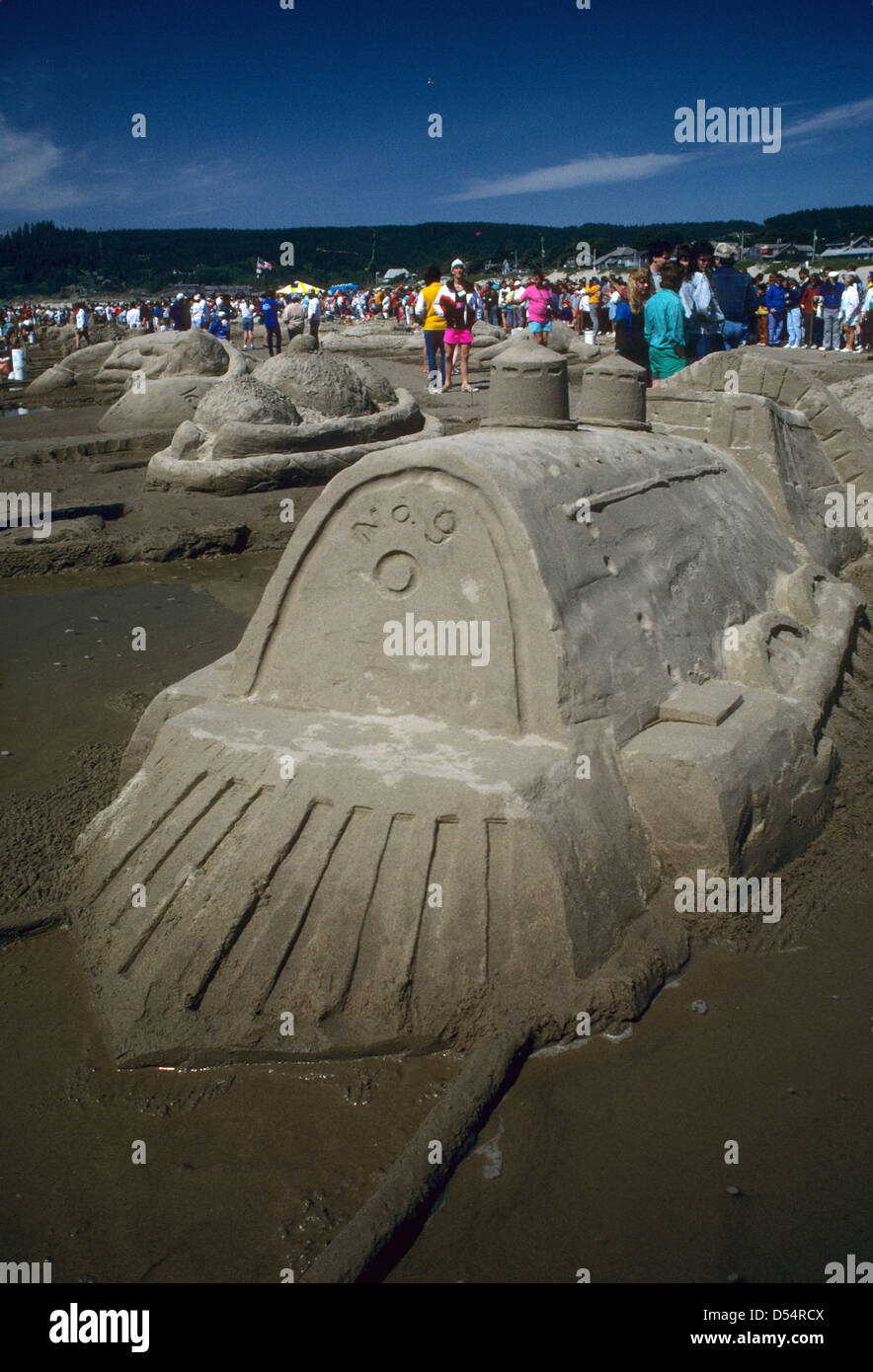 Cannon Beach Sand Castle Contest, Cannon Beach, Oregon Stock Photo - Alamy