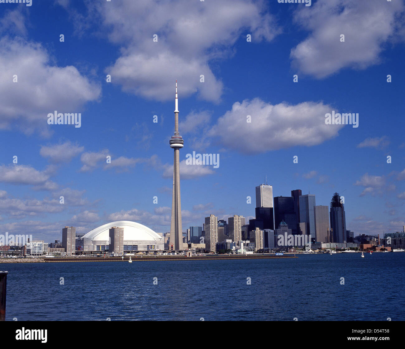 City view showing CN Tower from The Toronto Islands, Toronto, Ontario ...