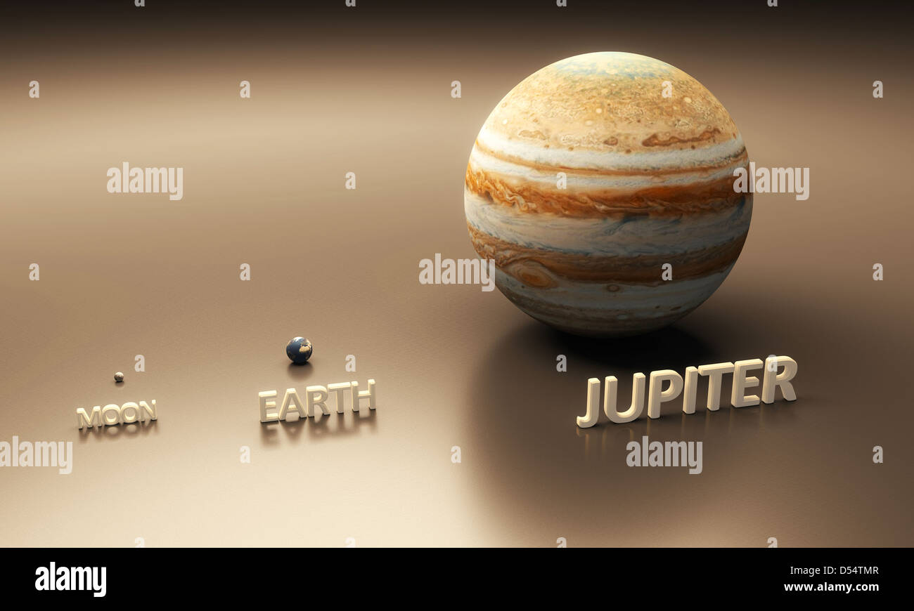 Jupiter earth size comparison hi-res stock photography and images - Alamy