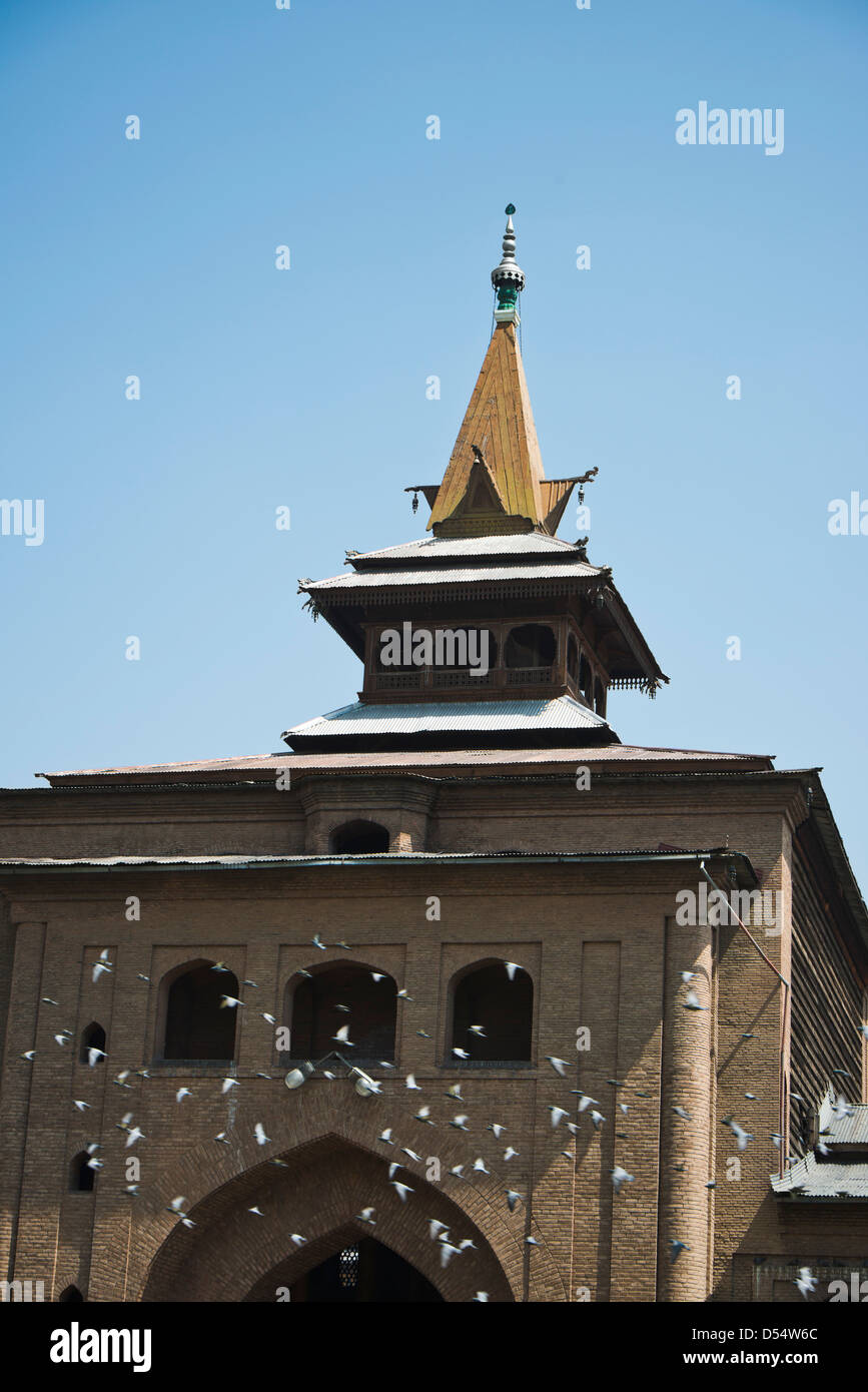 Facade of the mosque, Jamia Masjid, Srinagar, Jammu And Kashmir, India ...