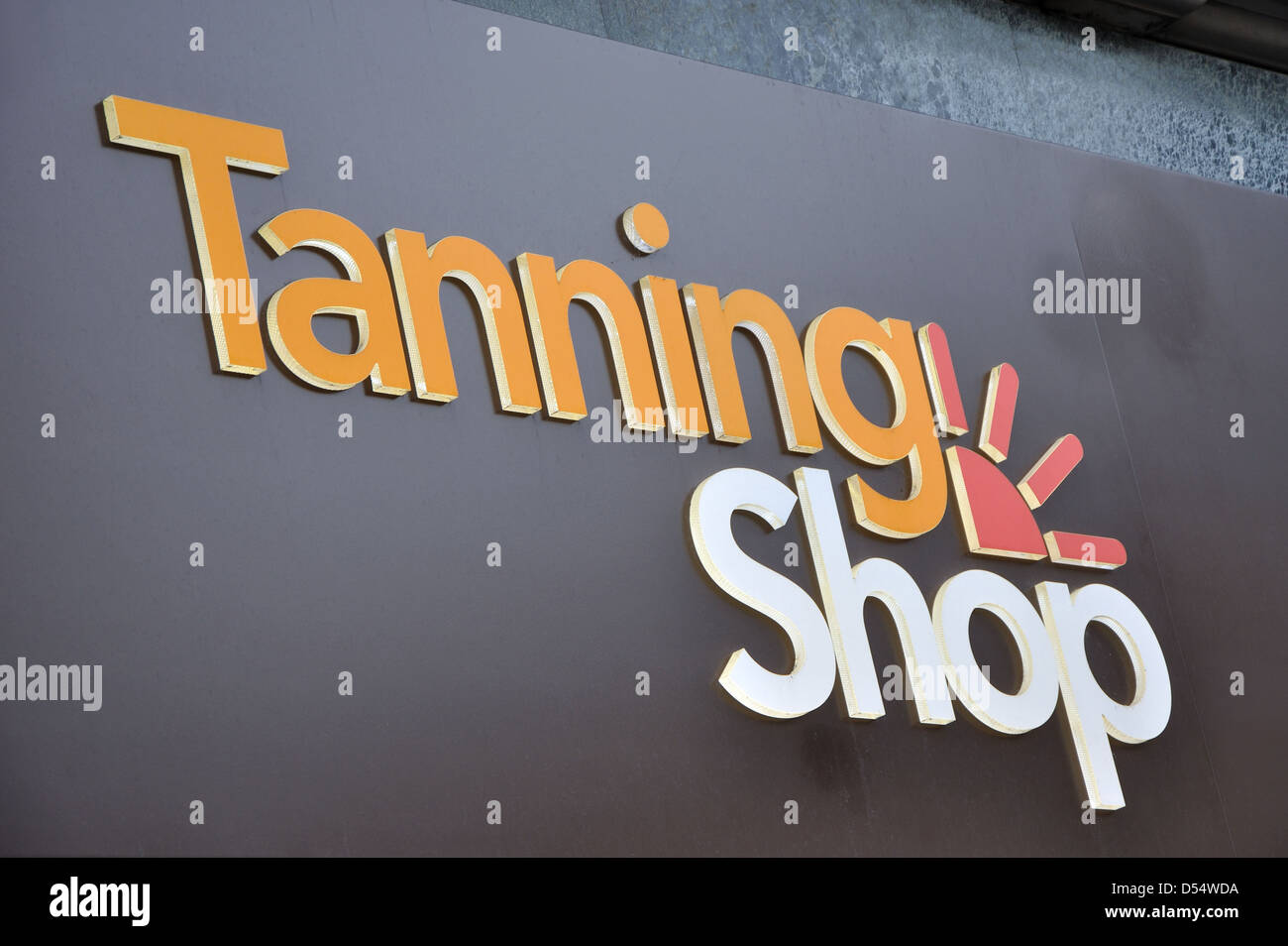 Tanning Shop sign, Granby Street, Leicester, England, UK Stock Photo ...