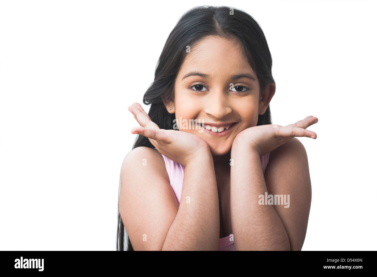 Portrait of a girl smiling Stock Photo - Alamy