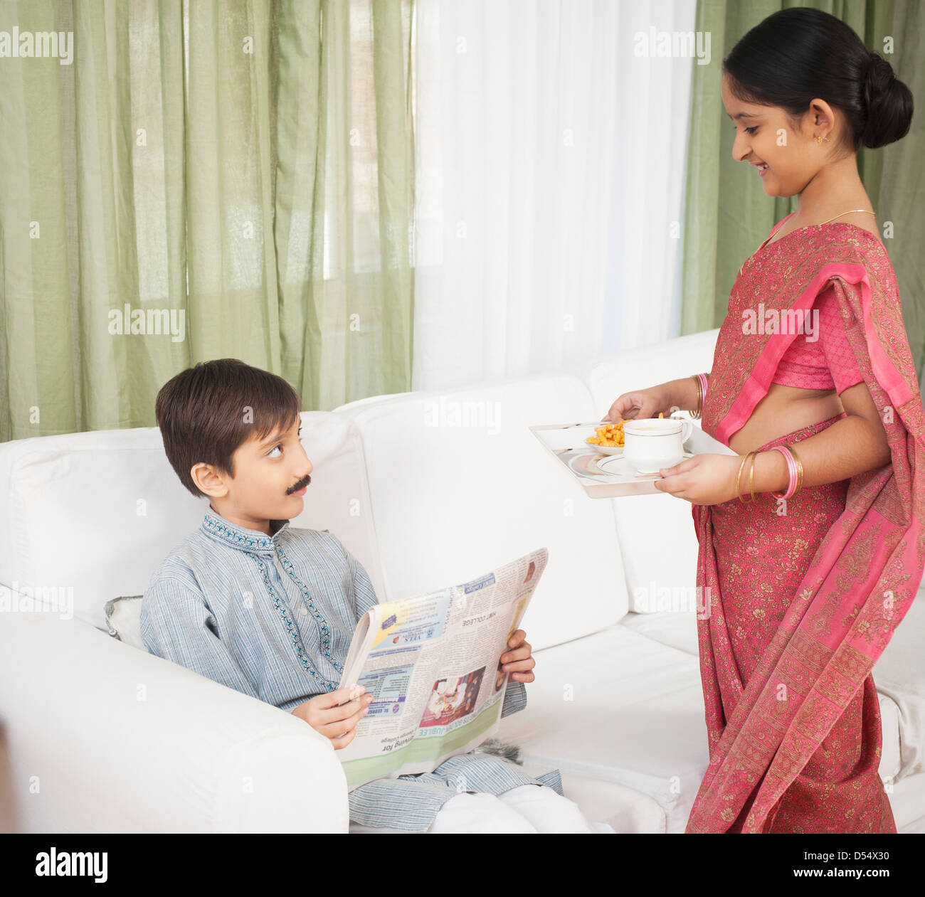 Children imitating like couple at home Stock Photo - Alamy