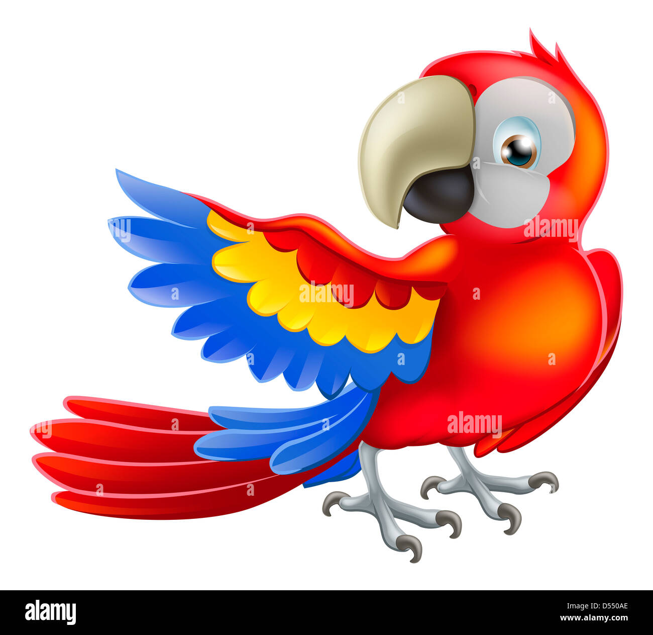 Cartoon parrot character pointing wing hi-res stock photography and ...
