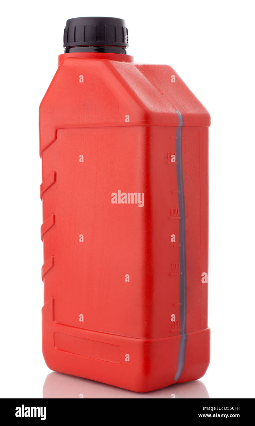 Red canister with machine oil Stock Photo - Alamy