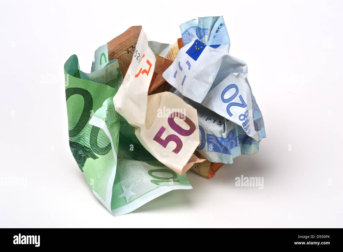 Hamburg, Germany, crumpled euro notes Stock Photo - Alamy