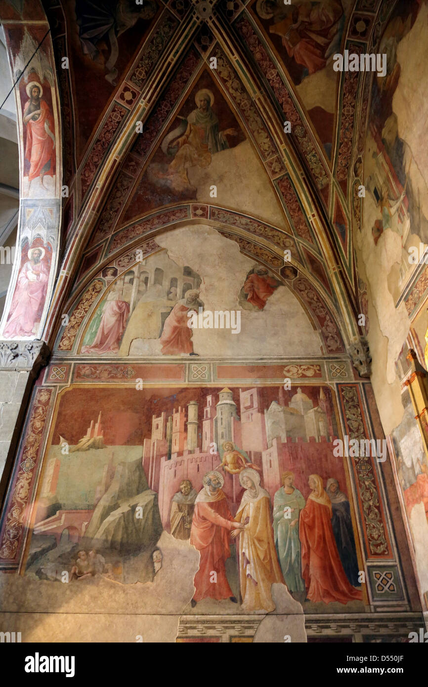 Frescoes in the Chiesa di Santa Trinita in Florence Italy Stock Photo ...
