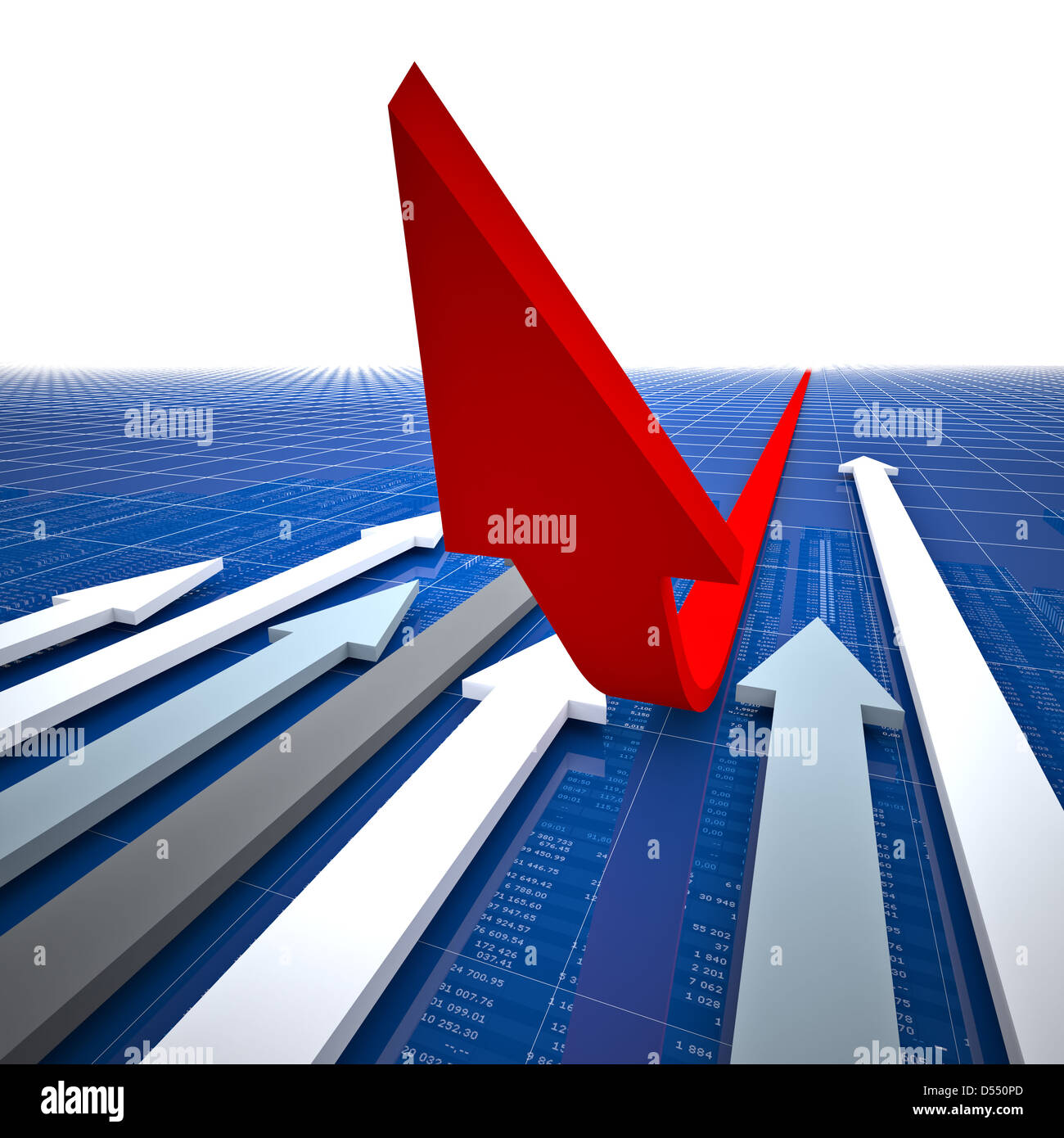 3d image of arrows and financial chart Stock Photo - Alamy