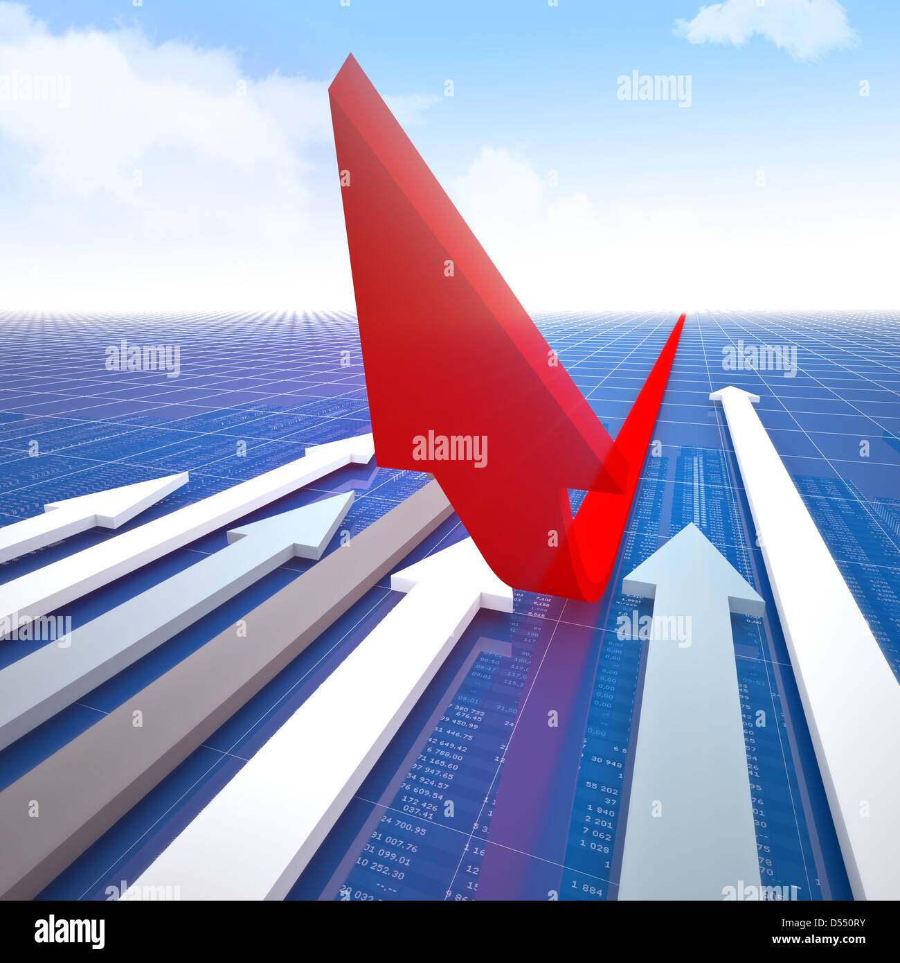 3d image of arrows and financial chart Stock Photo - Alamy