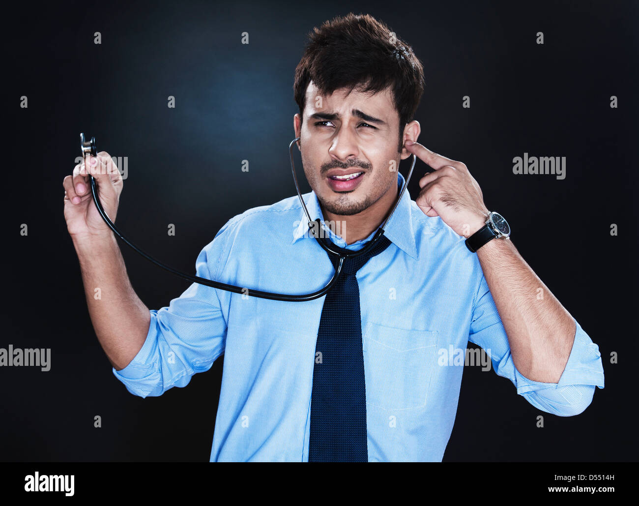 Curious businessman listening hi-res stock photography and images - Alamy