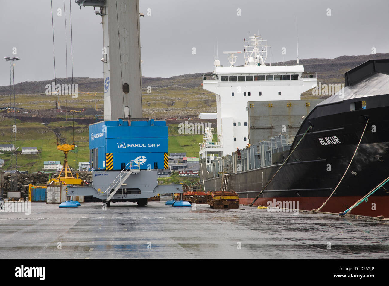 Container Cargoship Faroe Islands Torshavn Shipping Stock Photo - Alamy