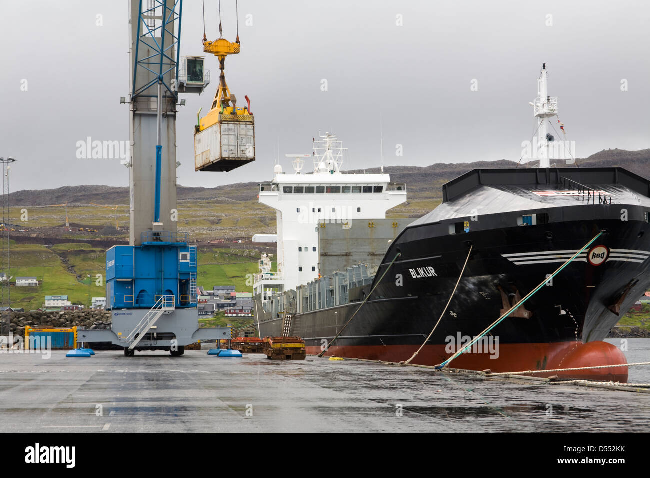 Container Cargoship Faroe Islands Torshavn Shipping Stock Photo - Alamy