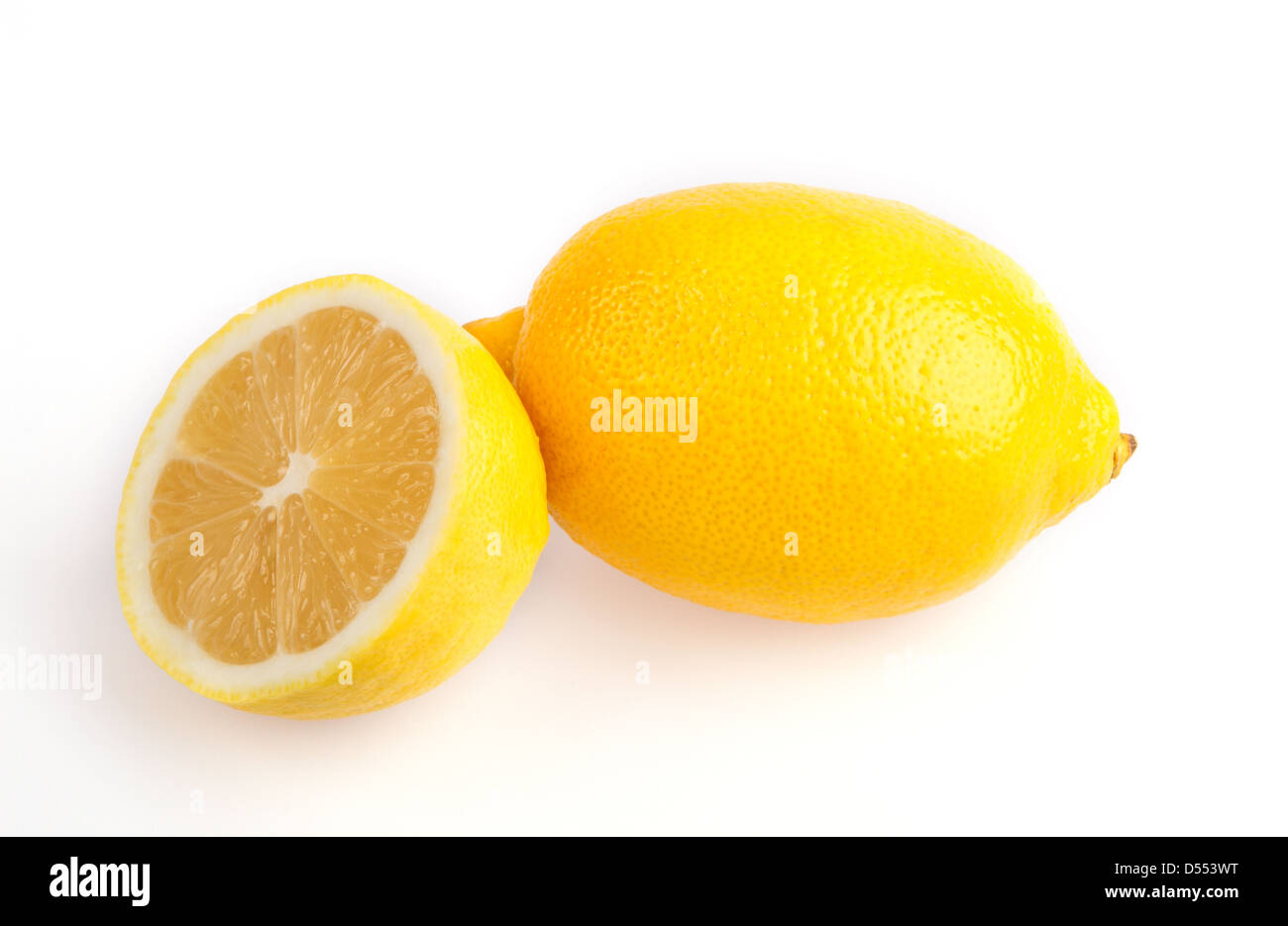 Ripe yellow lemon isolated on white background Stock Photo - Alamy