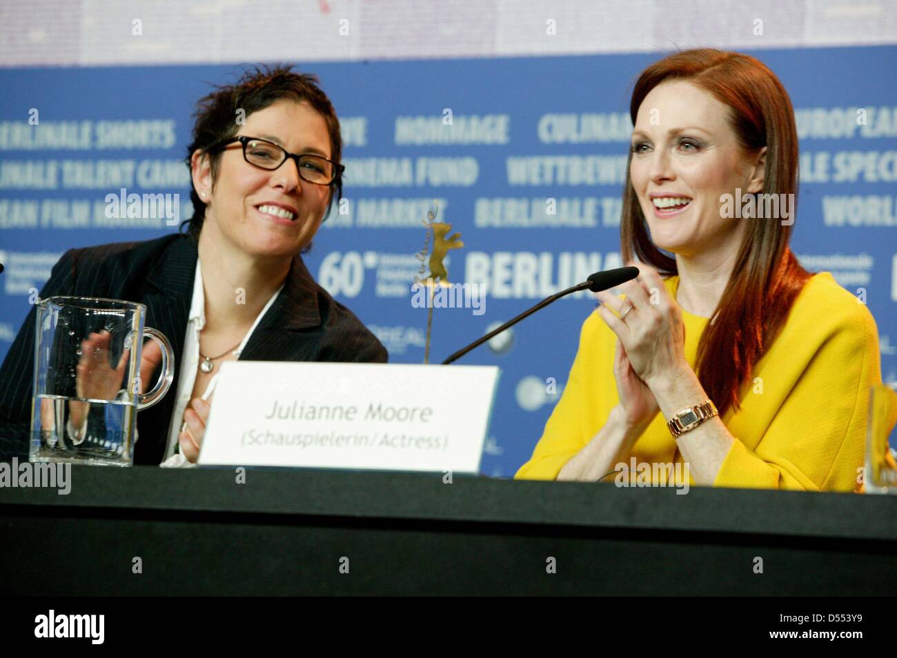 Director Lisa Cholodenko (l) and Julianne Moore (r) at the photocall and press conference of the ...