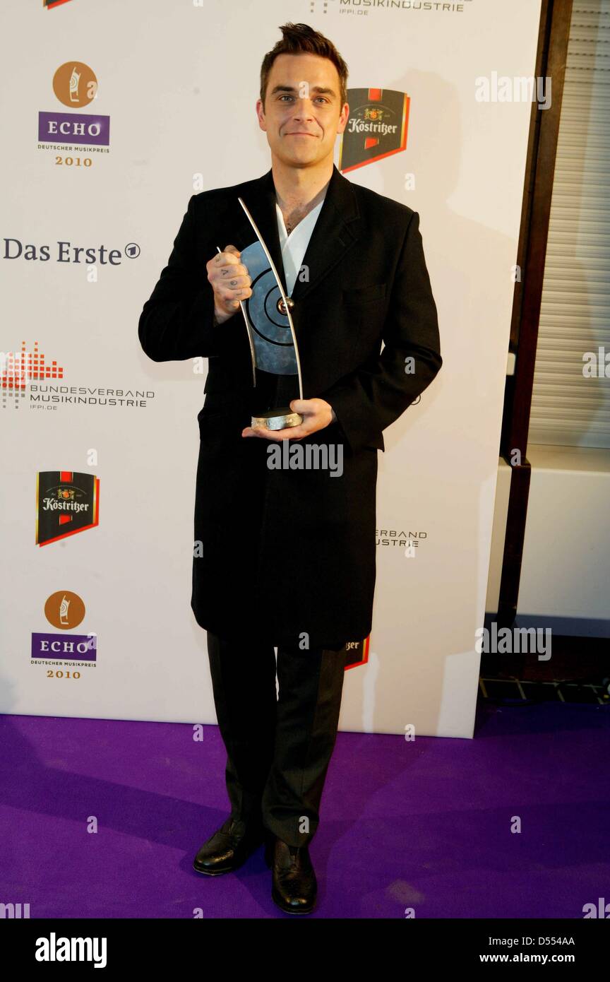 Awardee Robbie Williams at Echo 2010 in Berlin on the 4th of March in ...