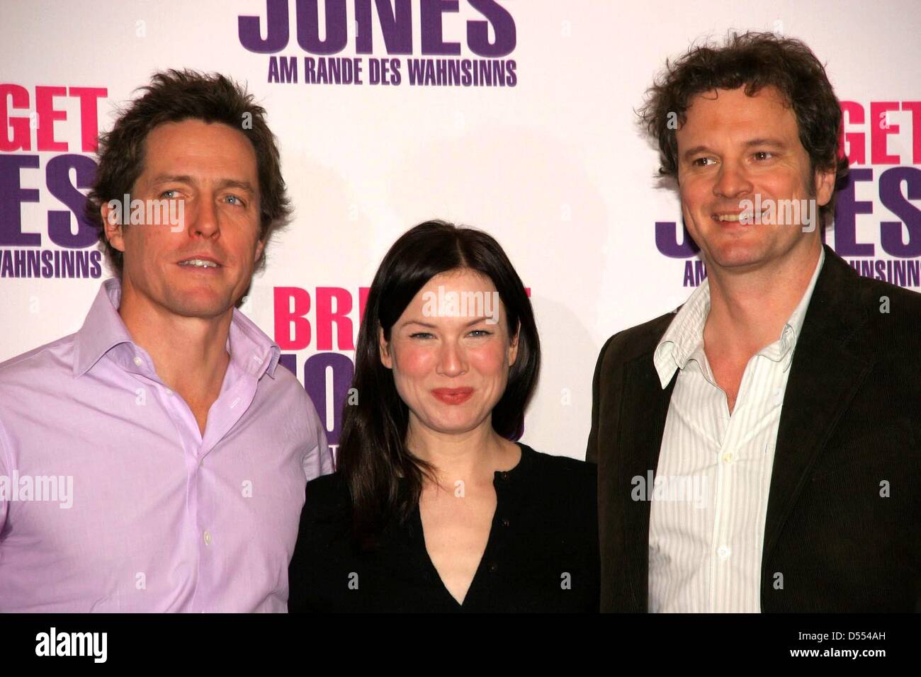 Renee Zellweger (M) with Hugh Grant (l) and Colin Firth (r) at the ...