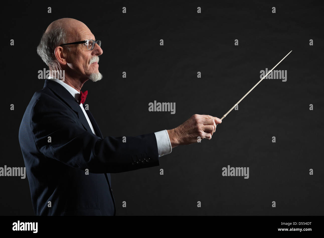 Senior conductor wearing suit. Studio shot Stock Photo - Alamy