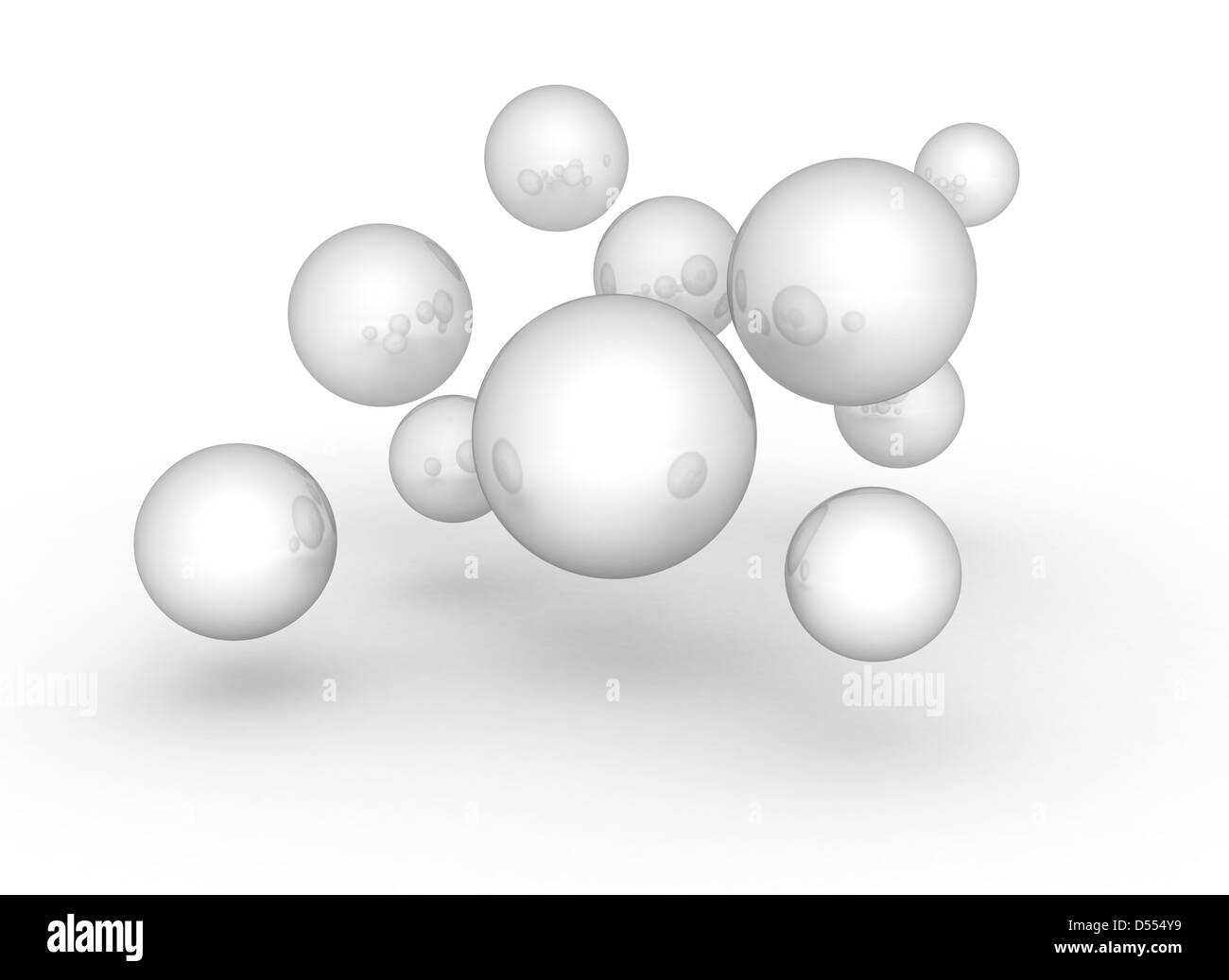 Glossy metal spheres 3D Stock Photo - Alamy